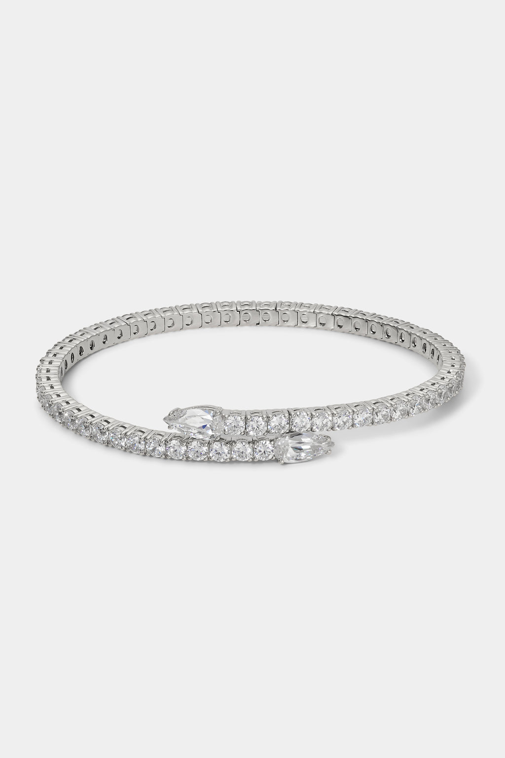 DAZZLE CZ BYPASS PEAR FLEX WRAP BRACELET – NADRI