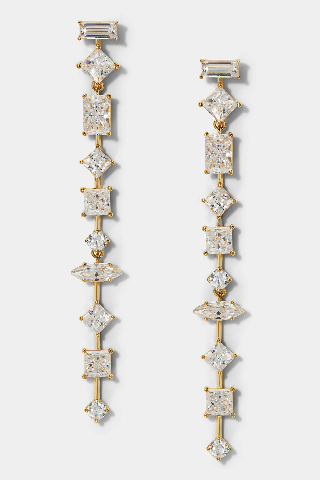 RARE JEWELS MULTI CZ LINEAR EARRINGS – NADRI