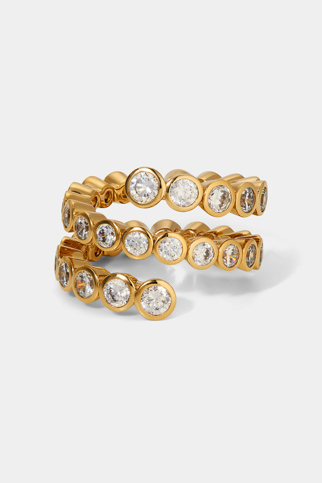 DAZZLE TRIPLE ROUND CZ FLEX WRAP RING – NADRI