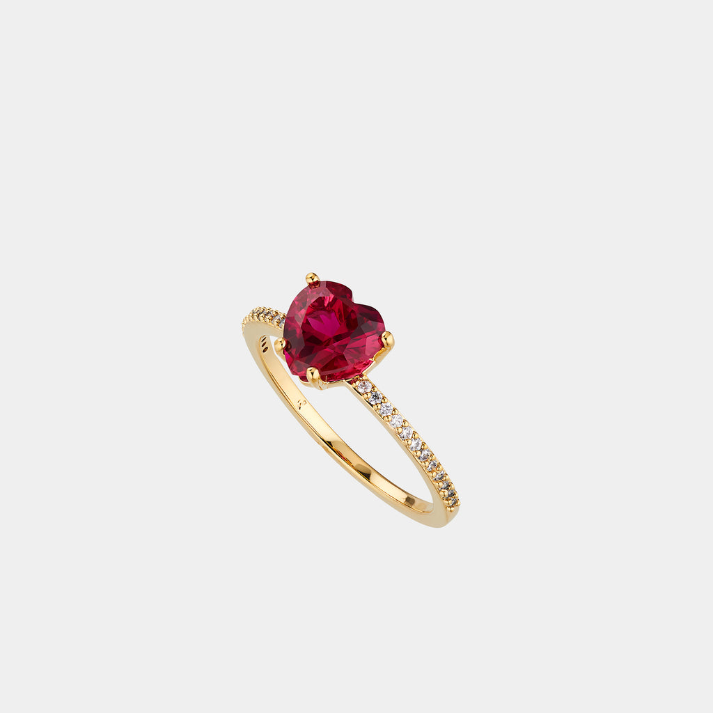 MODERN LOVE RUBY HEART RING – NADRI